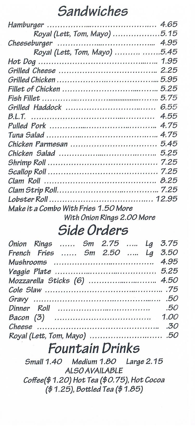 KP's Place Auburn - Auburn Maine Menu - MenusInLA - Lewiston & Auburn ...